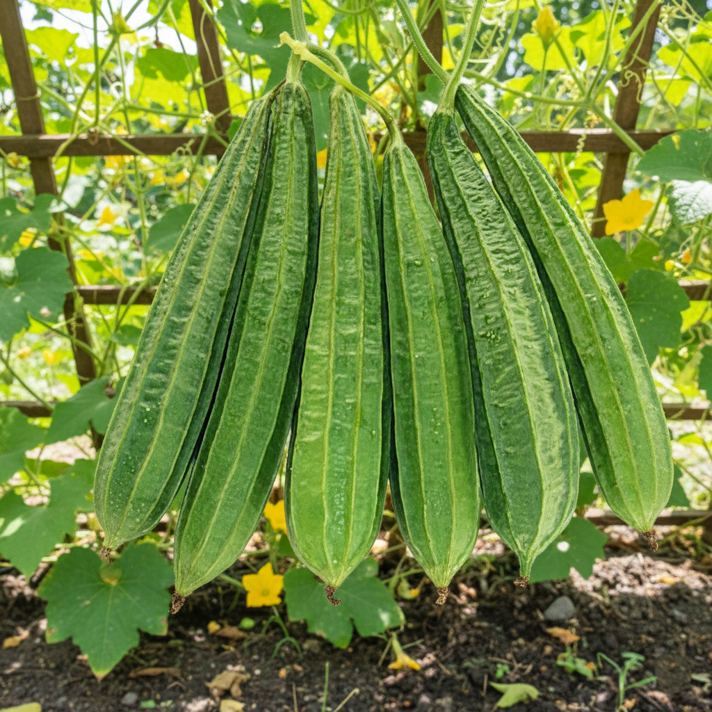 Ridge Gourd Seeds, Desi Tori - (OP Seeds) {SUMMER} کالی توری – Green ...